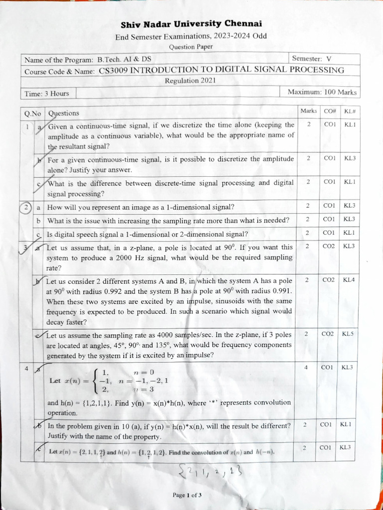 Digital Signal Processing Sem 5 | PDF | Sampling (Signal Processing) | Fourier Transform