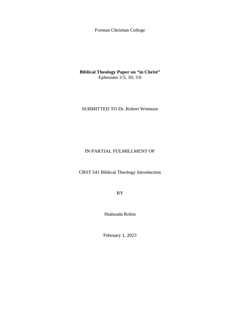 Paul's "In Christ" in Ephesians Explained | PDF | Grammatical Gender ...
