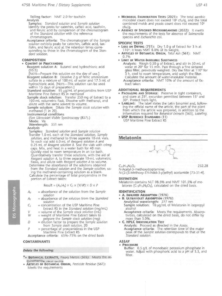 Melatonin Usp41 Pdf