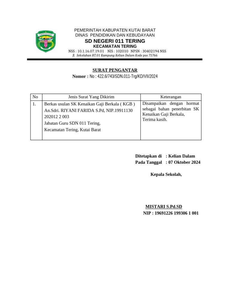 Surat Pengantar KGB | PDF