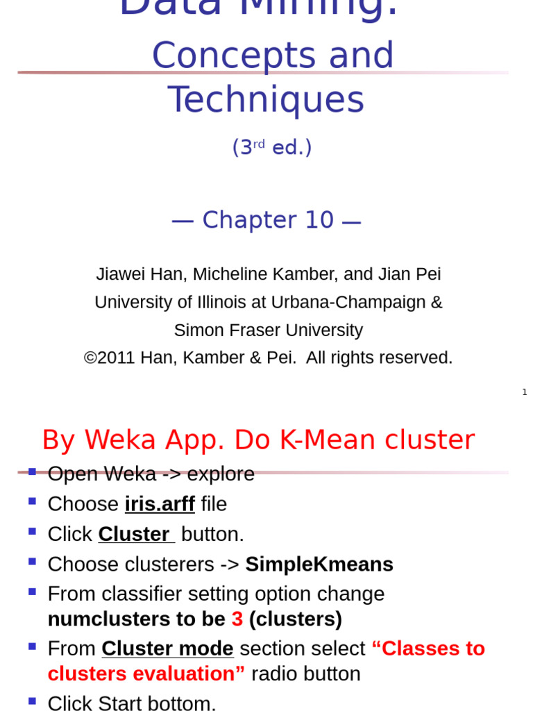 Chp10 Cluster Analysis Basic Concepts and Methods | PDF | Cluster Analysis | Theoretical ...