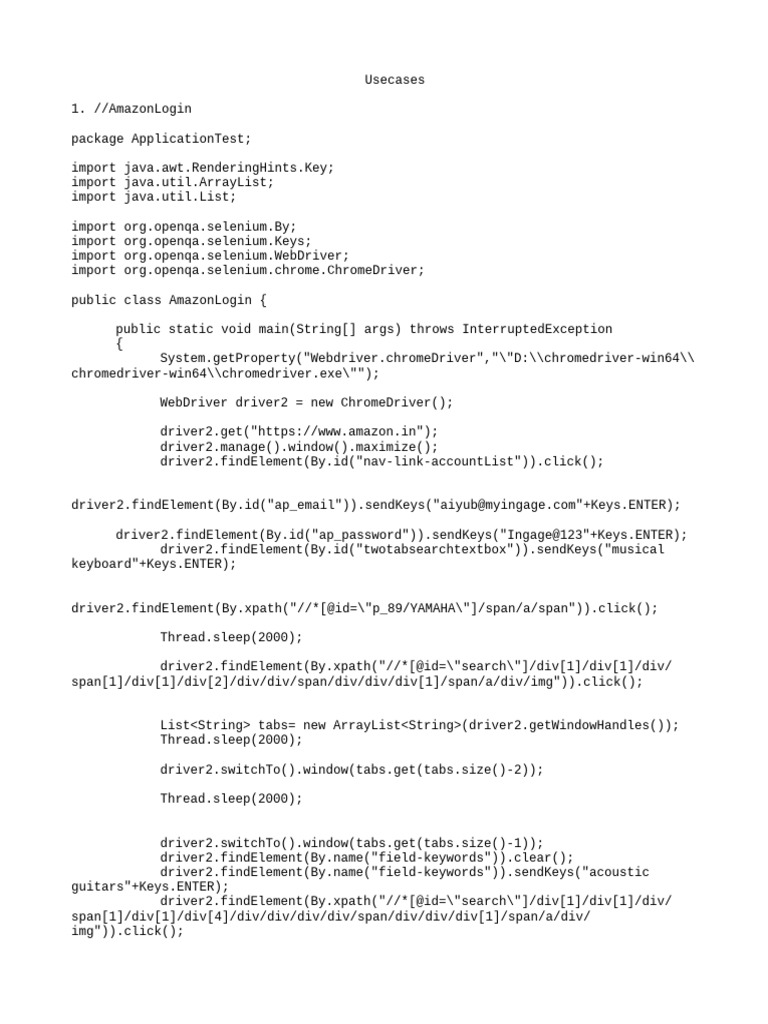 Day 3 - Selenium Code For Usecases | PDF | Software Development | Software Engineering