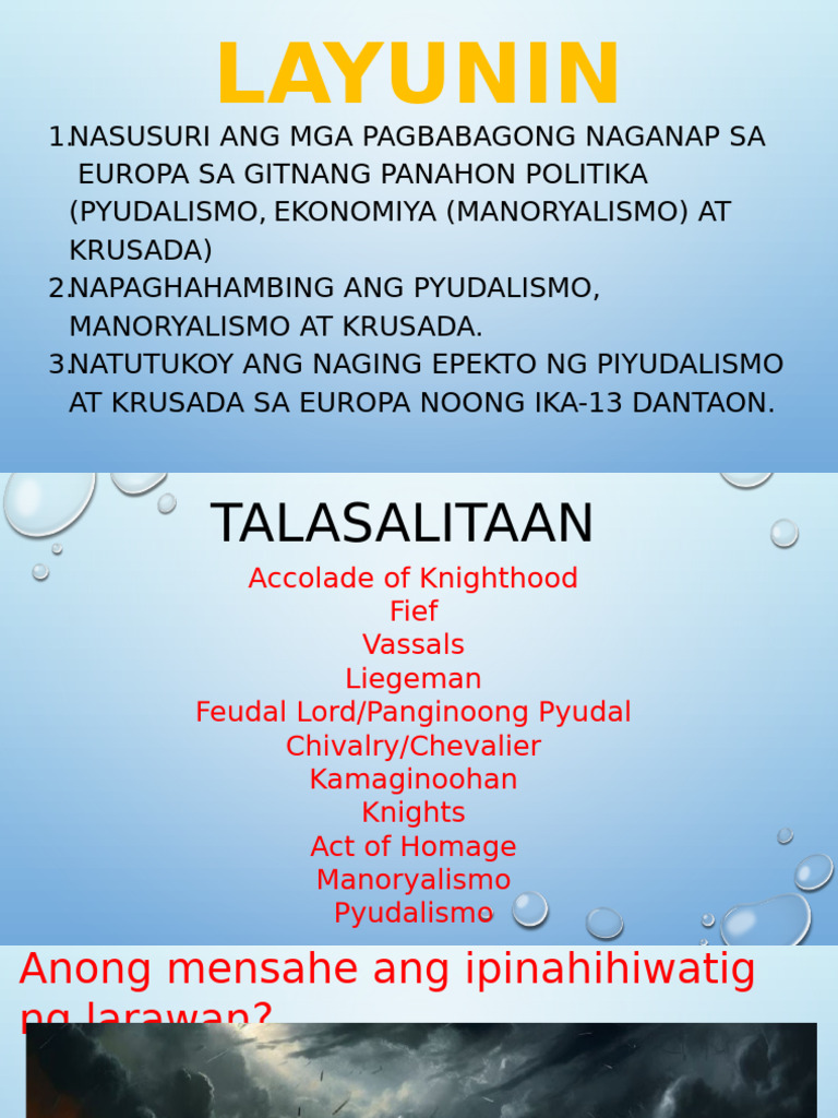 Quarter 2-Week 4 Piyudalismo at Manoryalismo | PDF