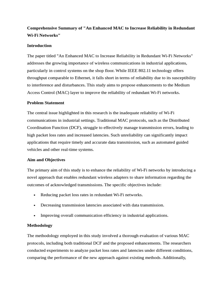 Comprehensive Summary of | PDF | Computer Network | Wi Fi