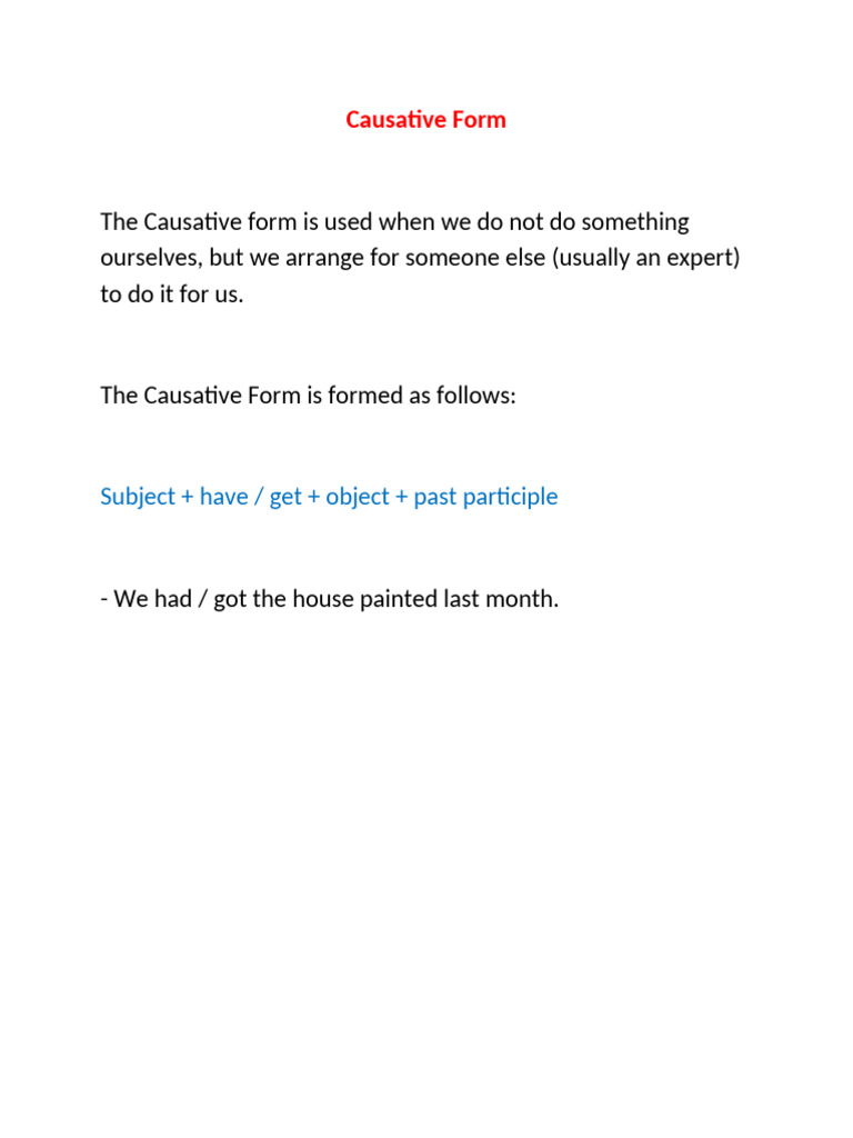 Understanding the Causative Form | PDF