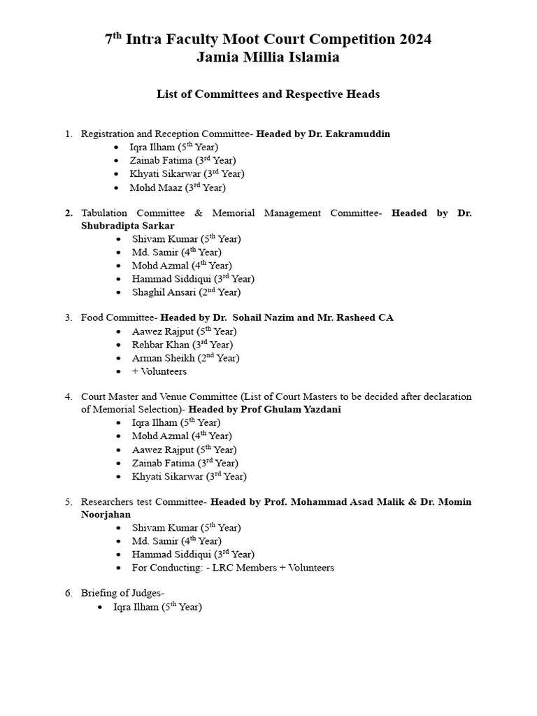 List of Committees | PDF | Sports & Recreation | Travel