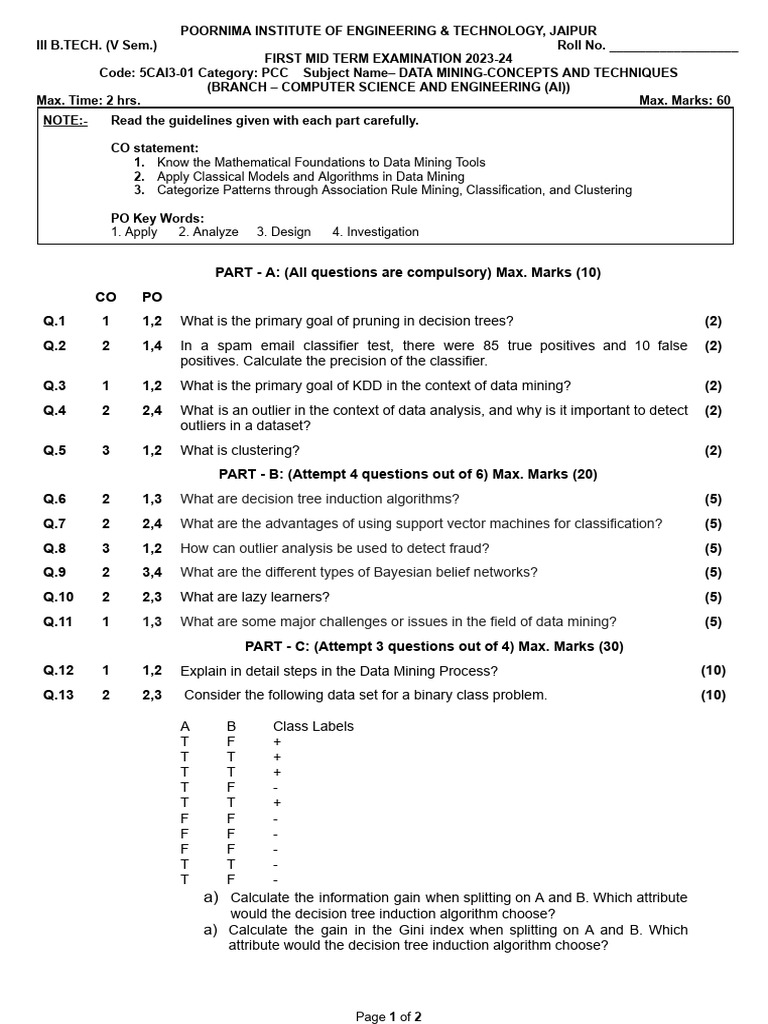5CAI3-01 - Data Mining-Concepts and Techniques | PDF | Statistical Classification | Artificial ...