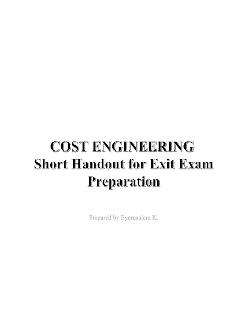 Cost Engineering Short Notes For Exit Exam | PDF | Business