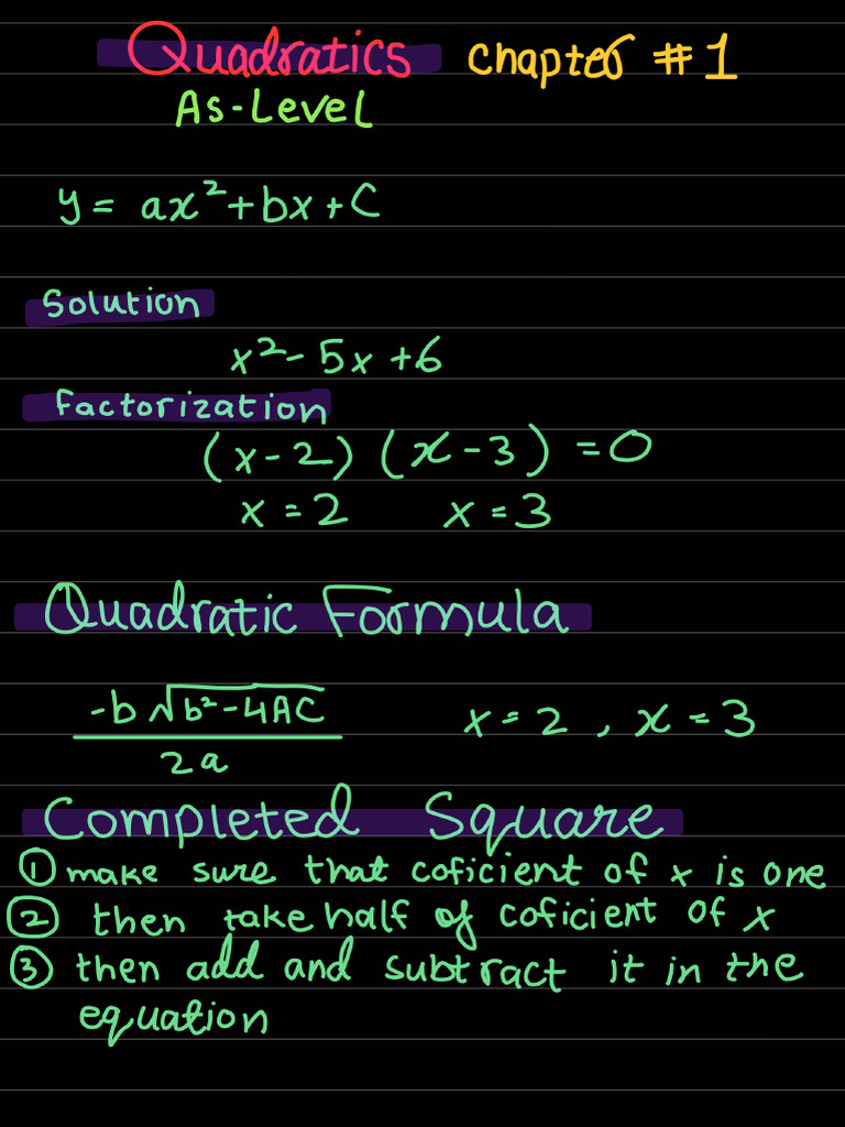 Quadratics As Level | PDF