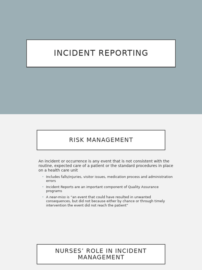 Incident Reporting | PDF