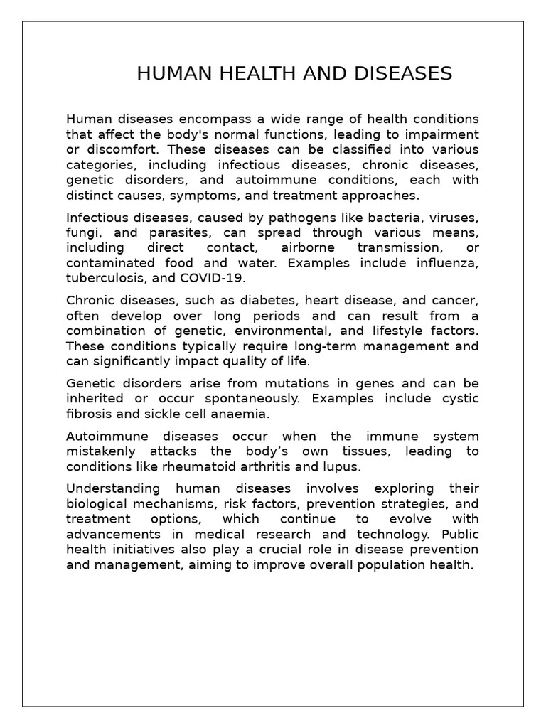 Human Health and Diseases | PDF | Pneumonia | Common Cold