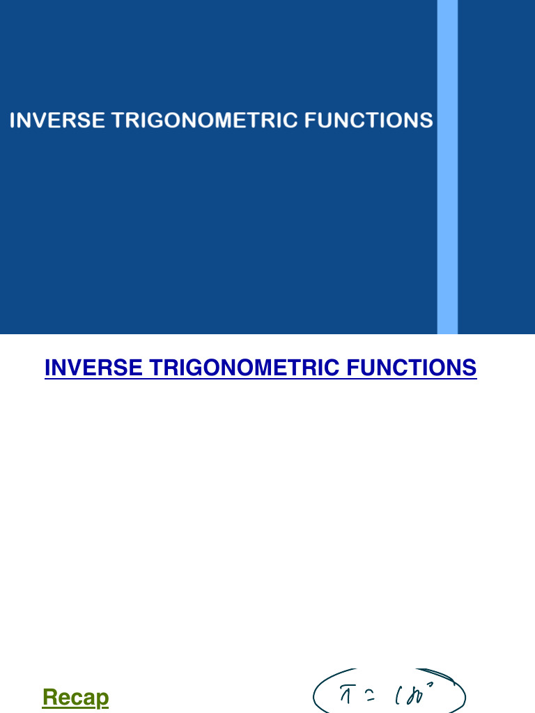 Inverse Trigonometric Functions | PDF | Trigonometric Functions | Manifold