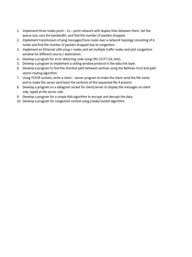 Networking Lab Experiments Guide | PDF | Computer Network | Network Congestion