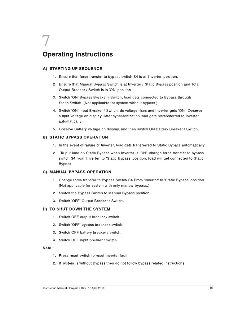Operation Manual For Ups Inverter | PDF
