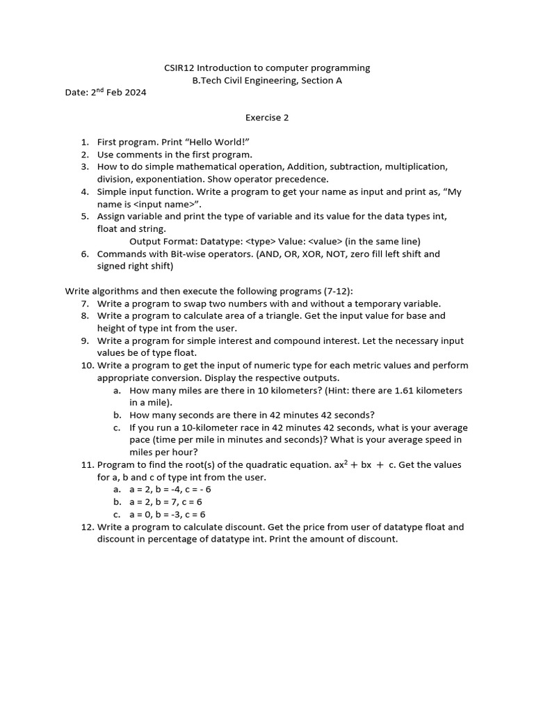 Exercise 2 Pdf
