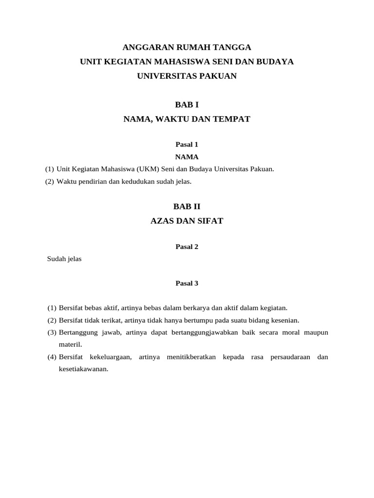 Azas Bebas Aktif UKM Seni dan Budaya | PDF | Perjalanan | Seni