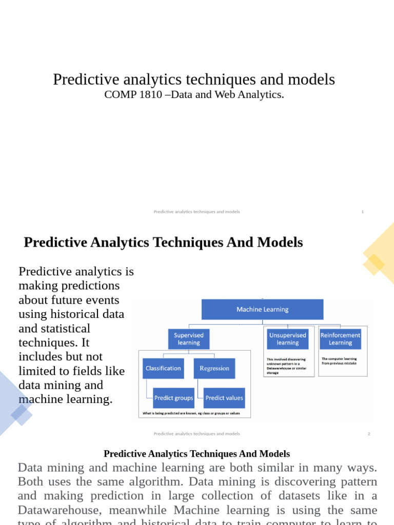 Lecturer-Predictive Analytics Techniques and Regression Analysis | PDF ...