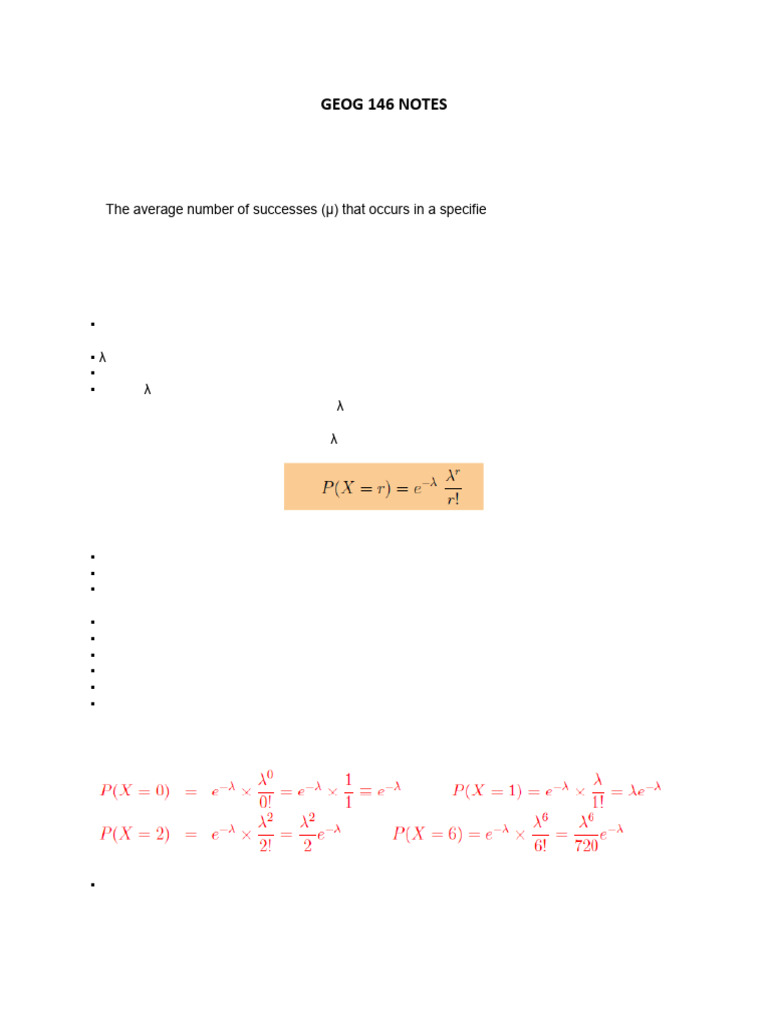 Geog 146 Notes | PDF | Normal Distribution | Poisson Distribution