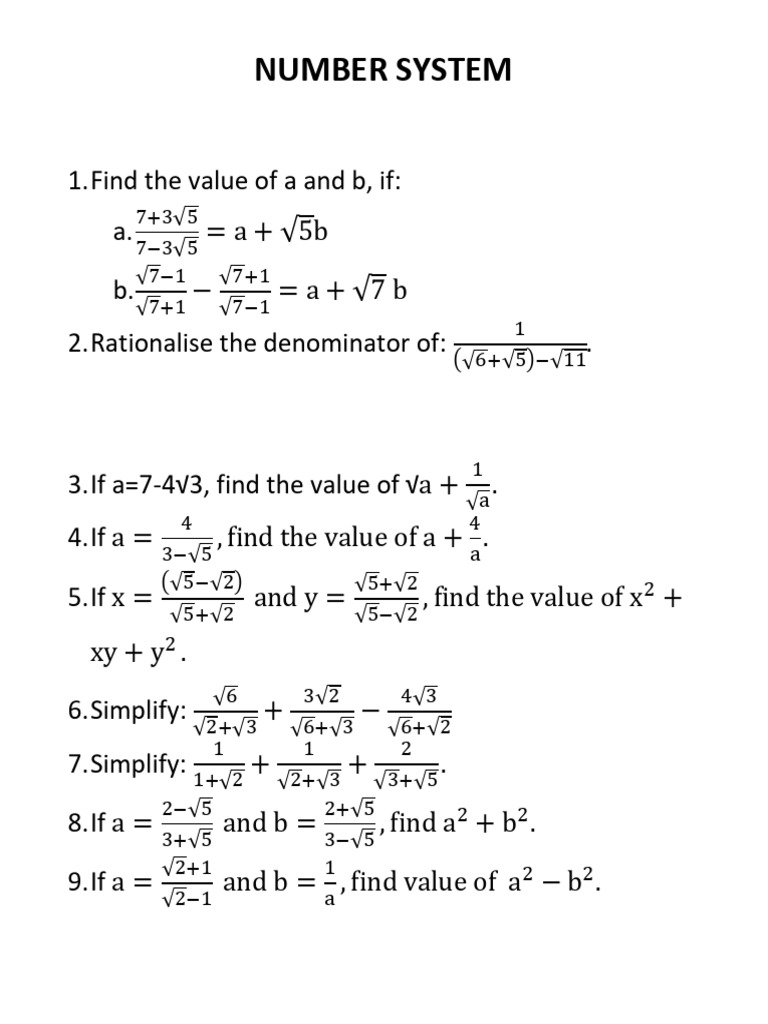 Class 9 Number System Test | PDF