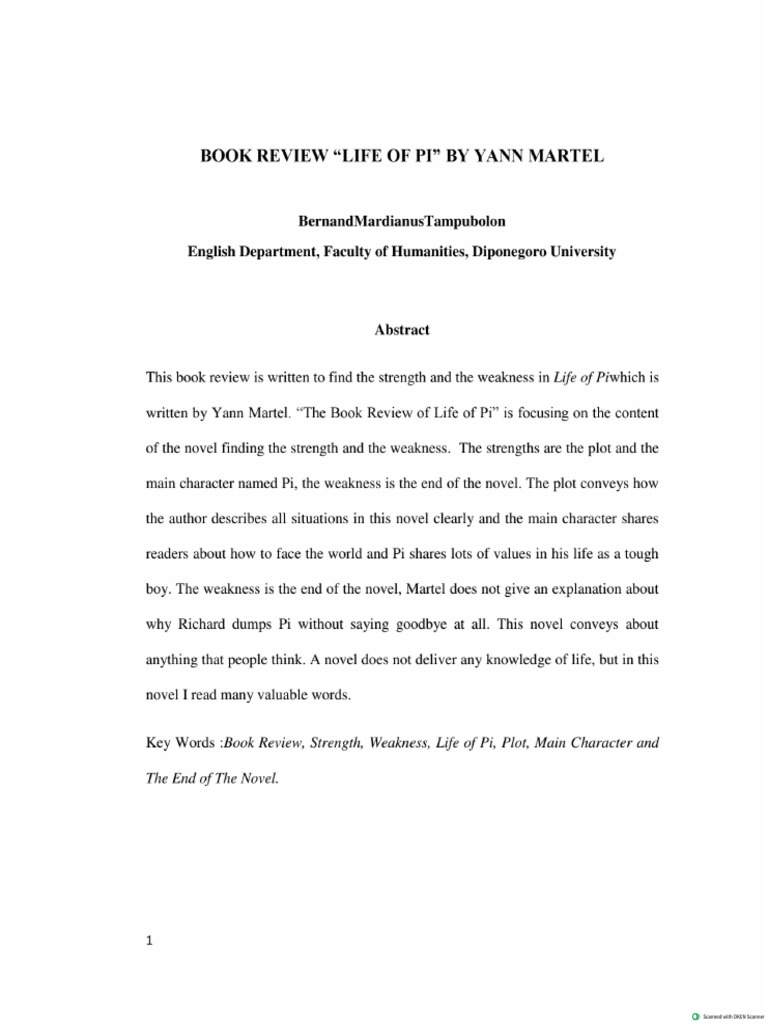 EN Book Review Life of Pi by Yann Martel | PDF
