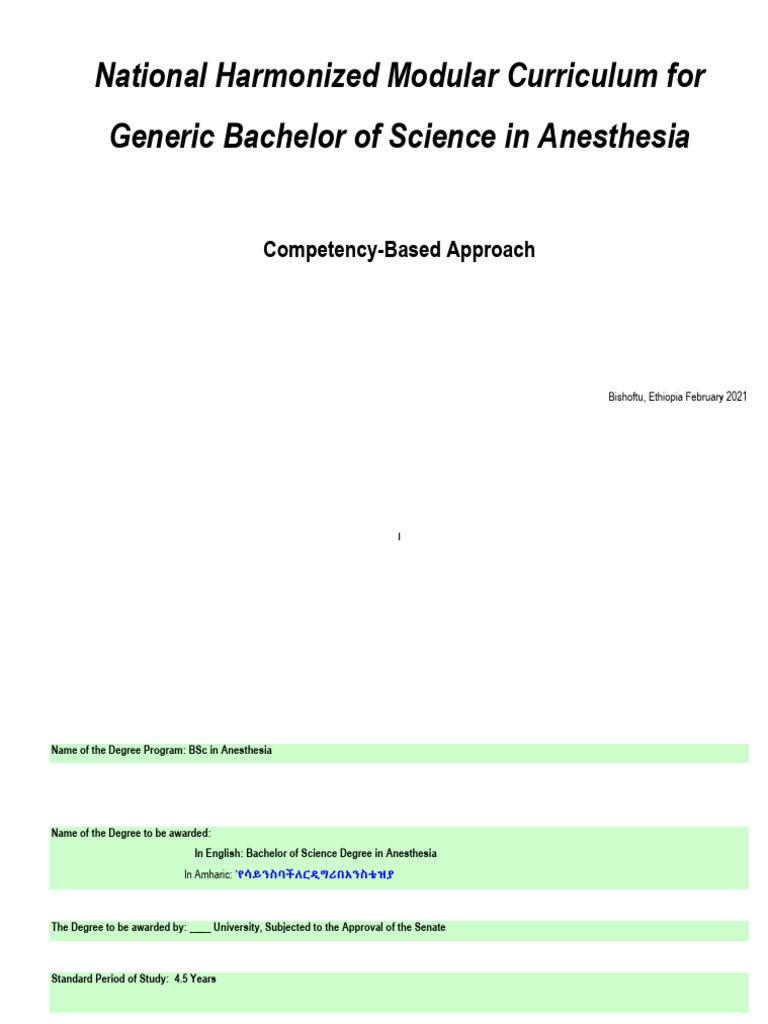 National Harmonized Modular Curriculum For Generic Bachelor of Science ...