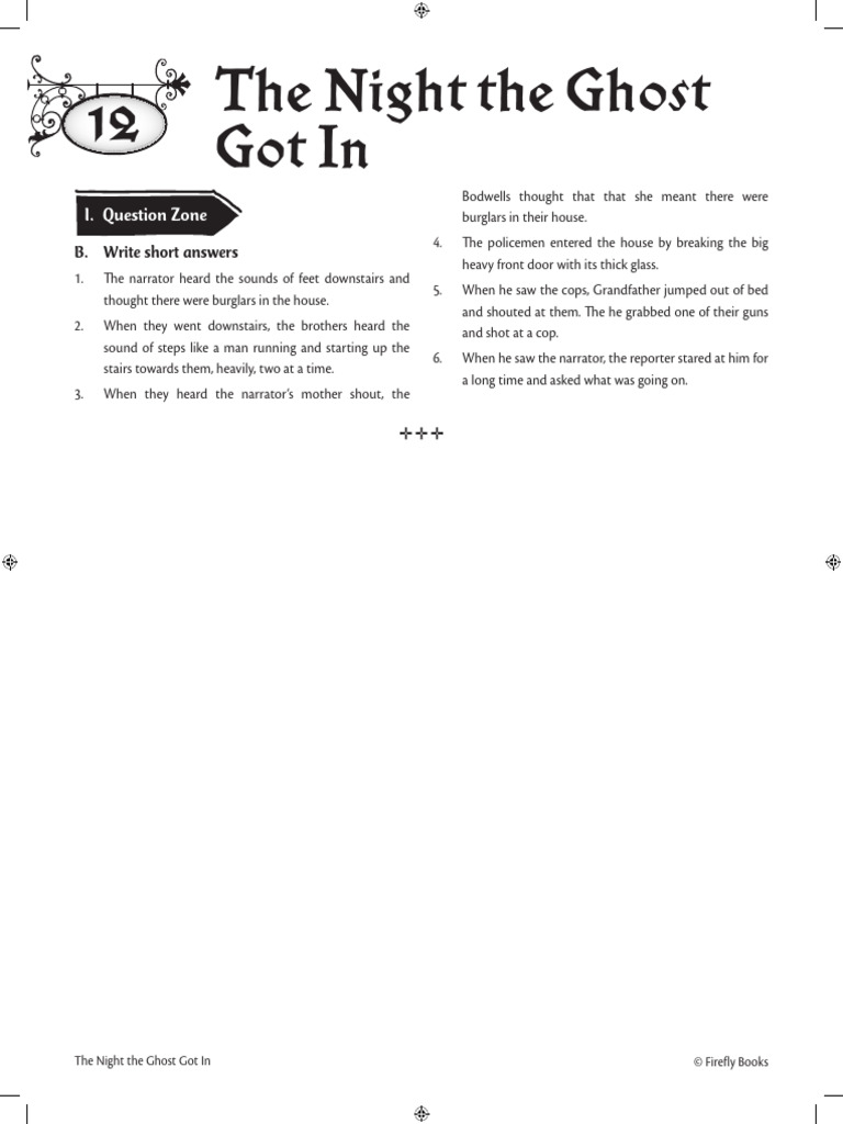 The Night The Ghost Got In: I. Question Zone | PDF
