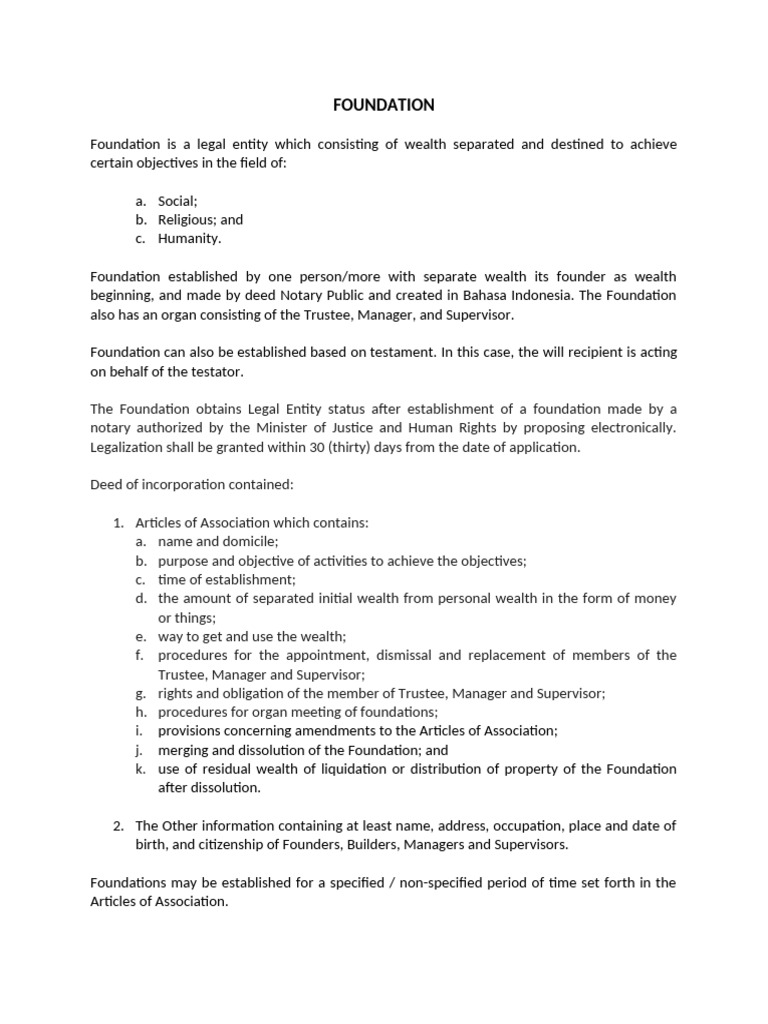 Foundation | PDF | Indonesian Rupiah | Bankruptcy