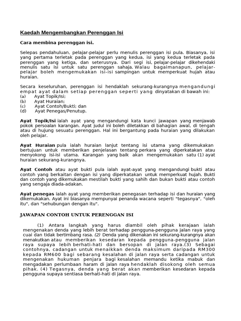Kaedah Mengembangkan Perenggan Isi | PDF