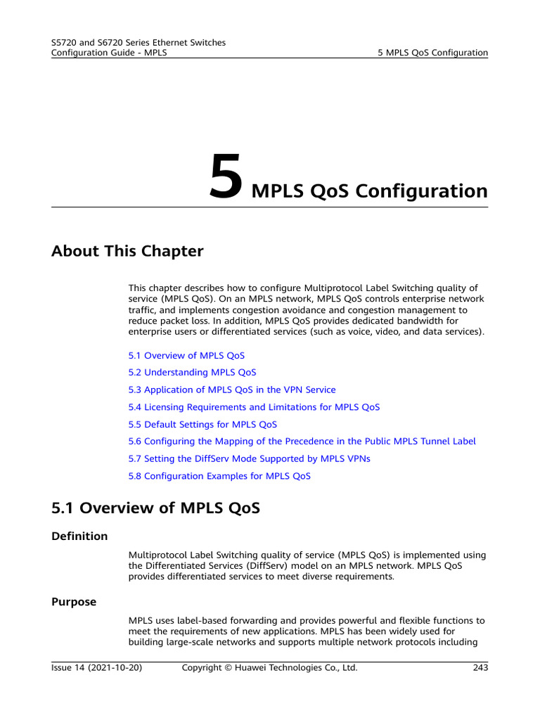 01-05 MPLS QoS Configuration | PDF | Networking | Multiprotocol Label ...