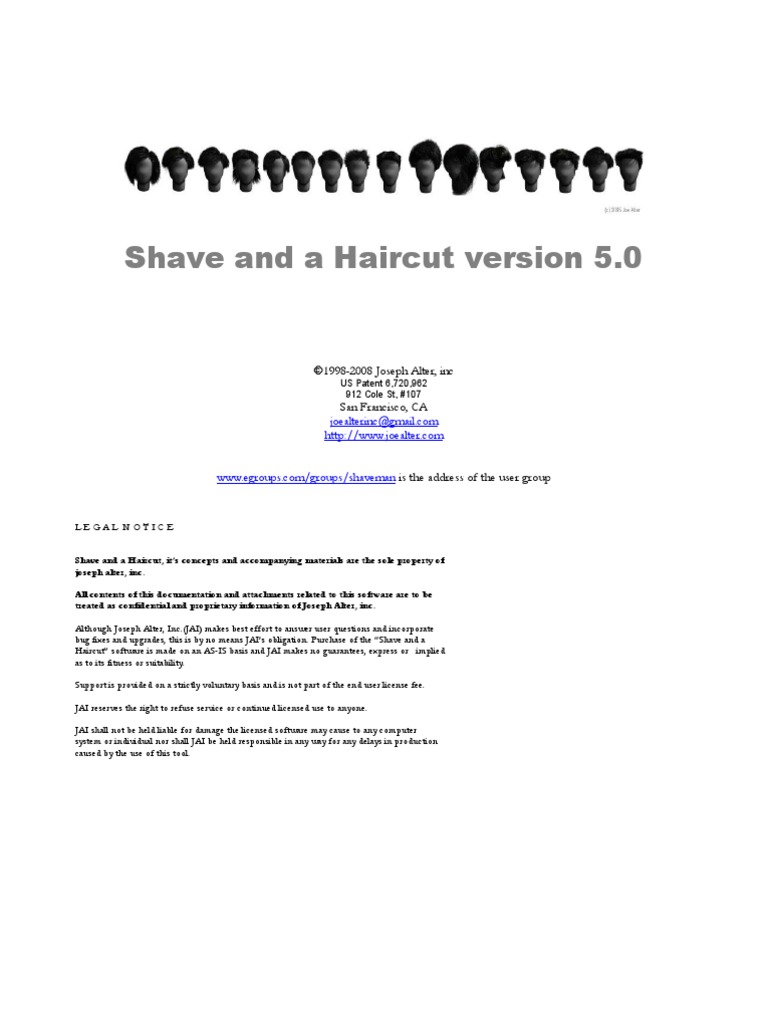 Shave and A Haircut 5.5 Manual | PDF | Rendering (Computer Graphics ...