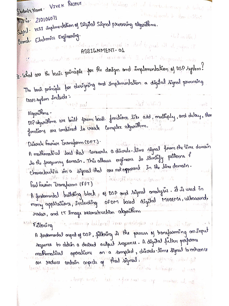 VDSP Assignment | PDF