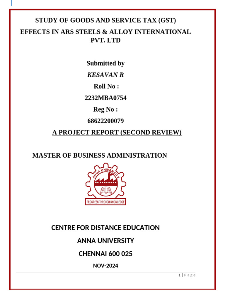 Goods and Services Tax - Second Review | PDF | Taxes | Value Added Tax