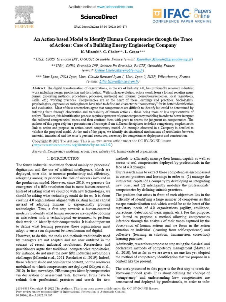 An Action Based Model To Identify Human Competencies Through T - 2022 ...