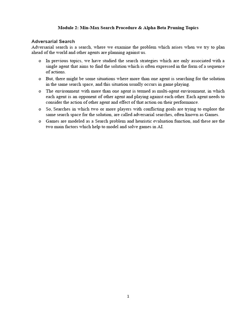 Min Max Search And Alpha Beta Pruning Guide Pdf Applied Mathematics 2042