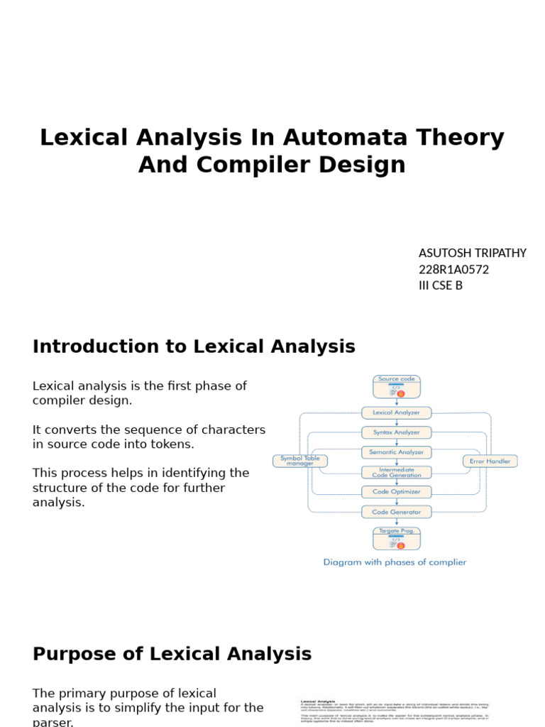 Lexical Analysis in Automata Theory and Compiler Design | PDF | Parsing ...