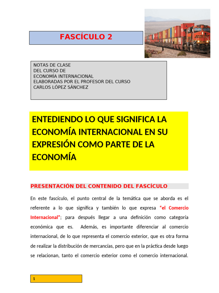 Fasc Culo 2 Econom A Internacional | PDF | Comercio | Mercado (economía)