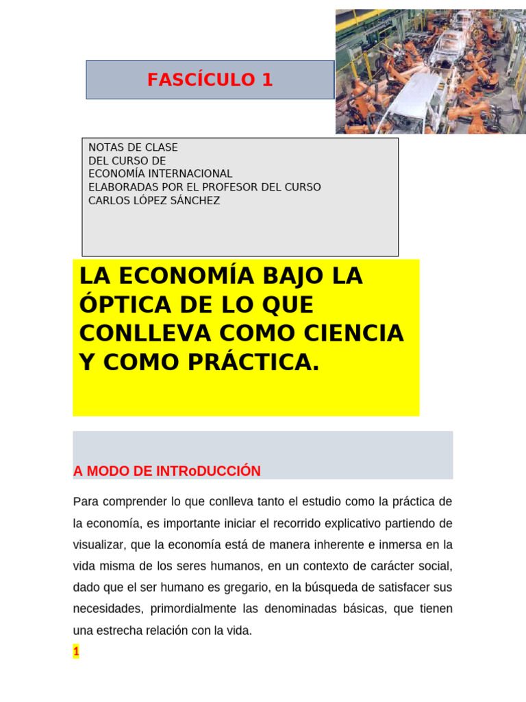 Fasc Culo 1 Econom A Internacional | PDF | Business | Sociedad