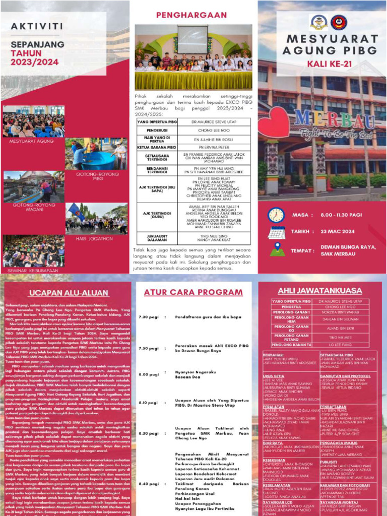 Buku Program Mesyuarat PIBG | PDF