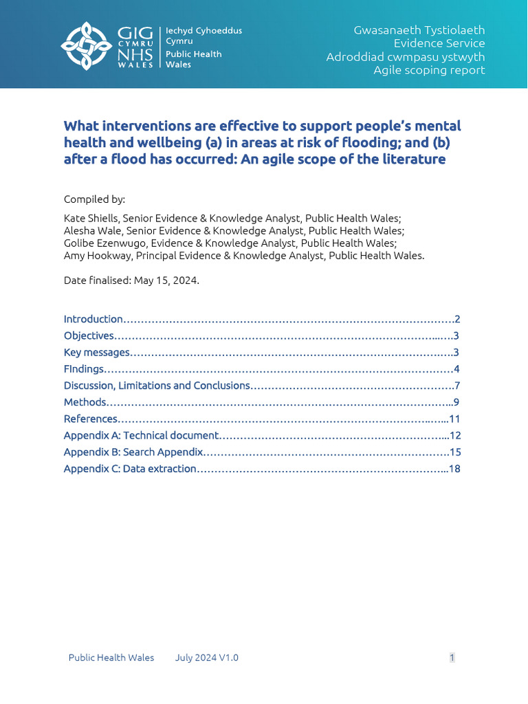 ES Agile Scoping Report - MHW Support For Flooding - FINAL - 150524 | PDF | Systematic Review ...