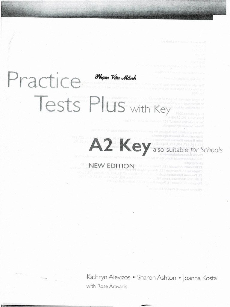 Practice - Tests - Plus - A2 - With - Key (Dragged) | PDF