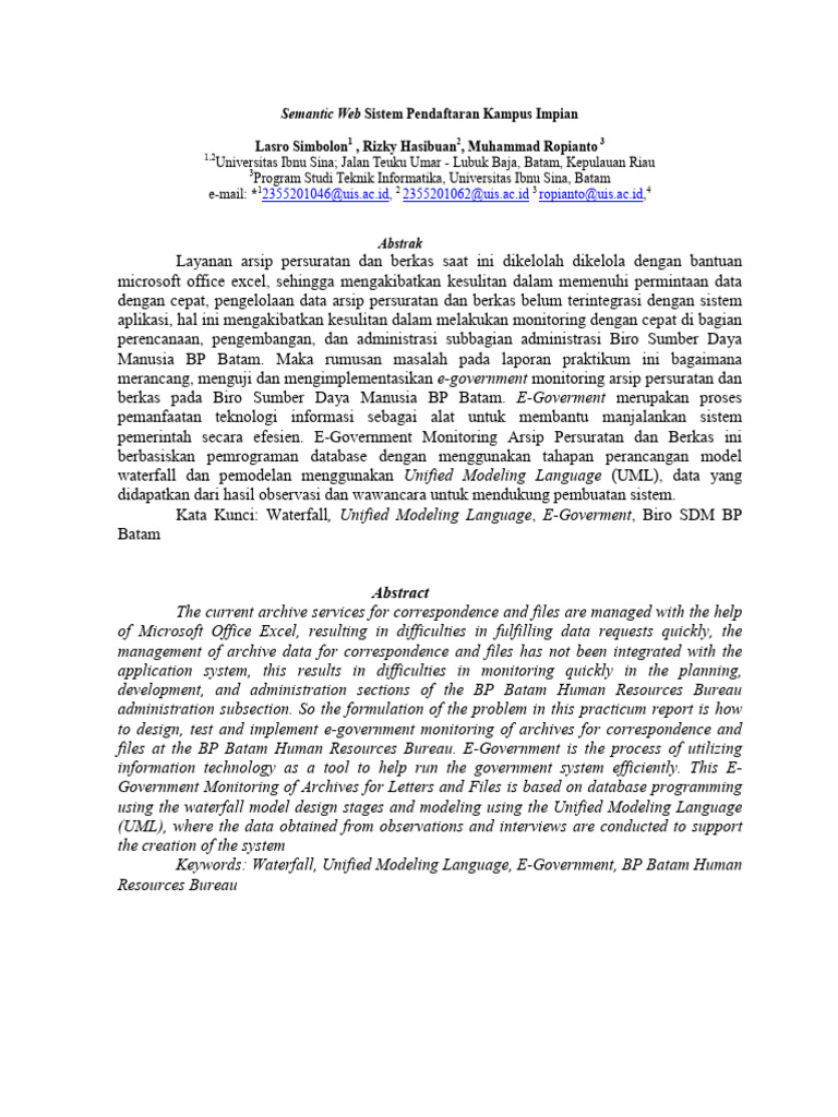 Semantic Web Sistem Pendaftaran Kampus Impian | PDF | Seni