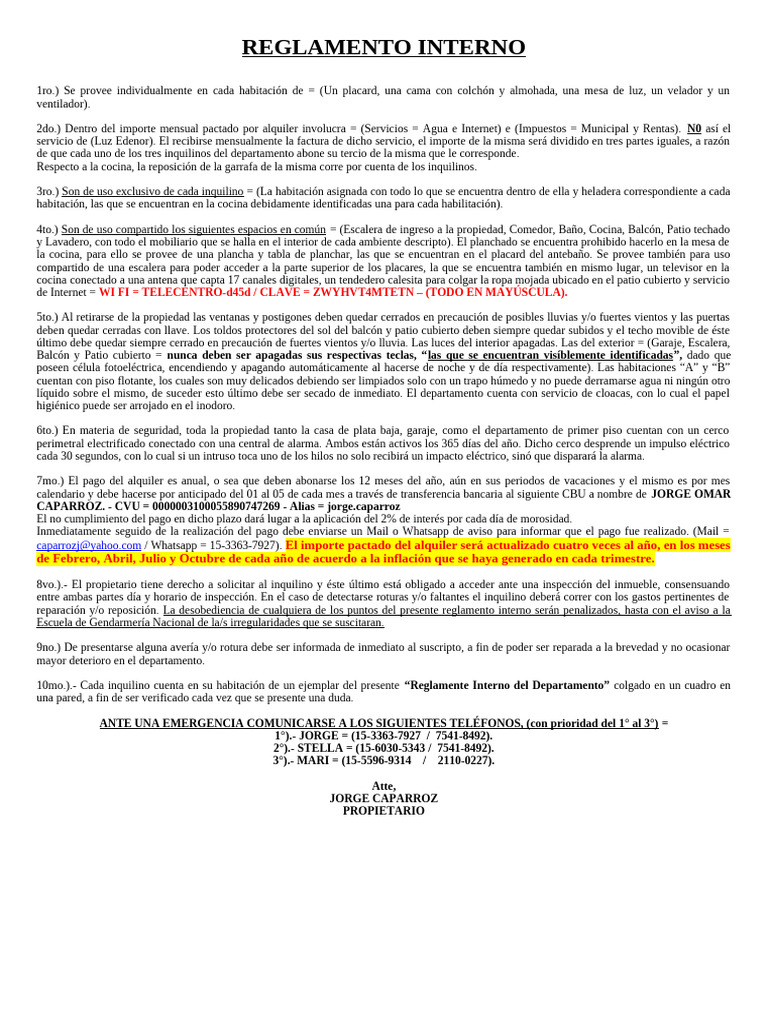 Reglamento Interno - 2025 - para Firmar | PDF