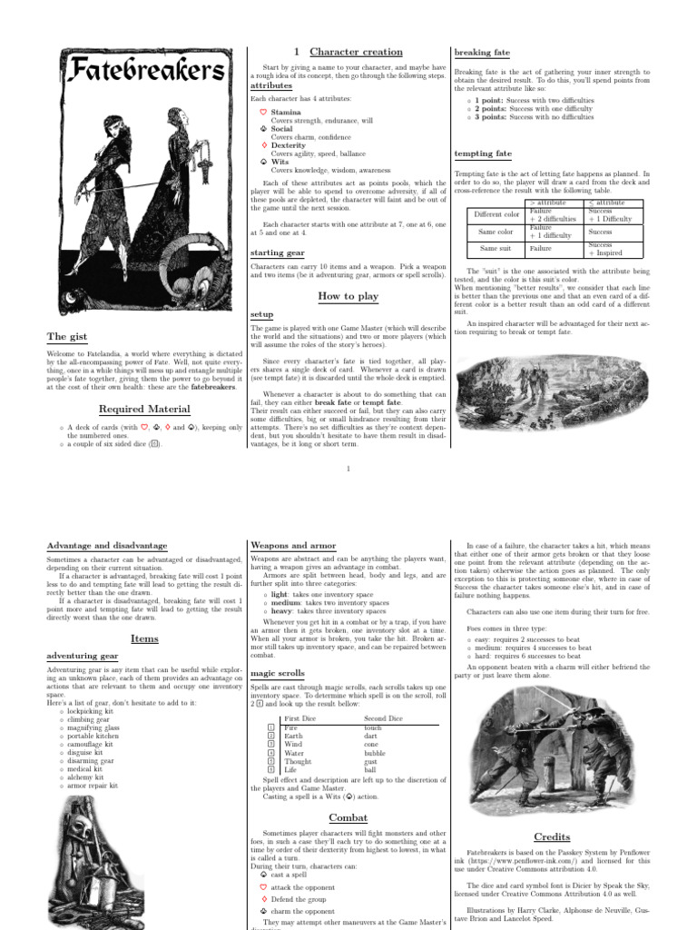 Fatebreakers en Spread | PDF | Role Playing Games