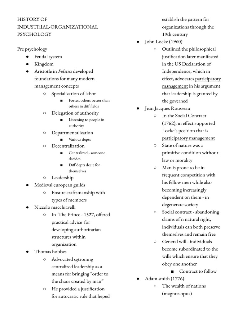 Evolution of Industrial-Organizational Psychology | PDF | Psychology ...