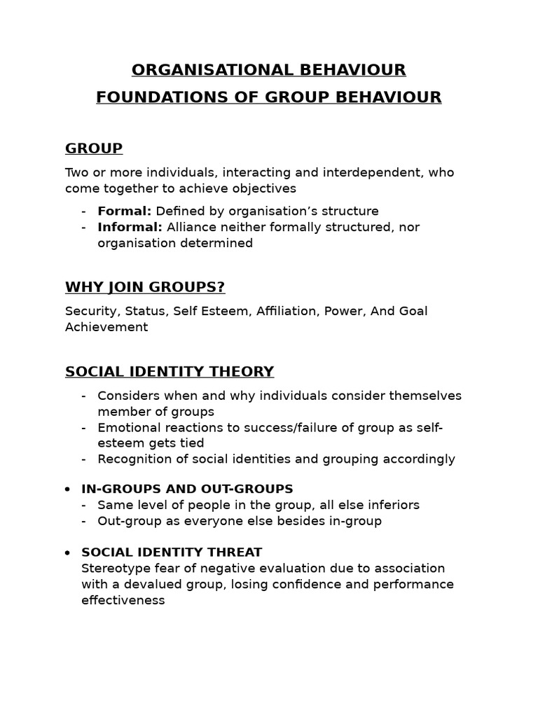Ob Group Beh. | PDF | Conformity | Group Processes