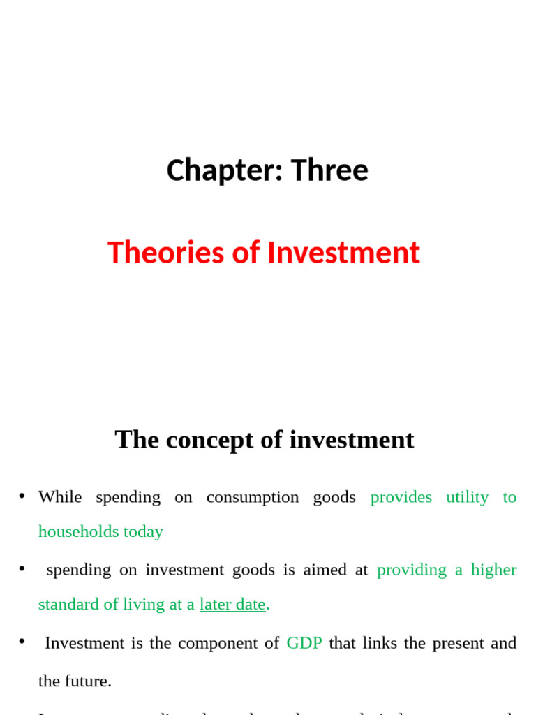 Understanding Investment Theories and Criteria | PDF | Consumption ...
