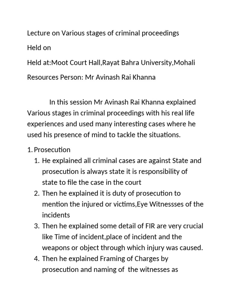 Stages of Criminal Proceedings Explained | PDF | Prosecutor | Witness