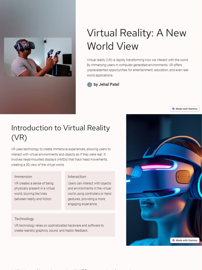 Exploring Virtual Reality's Impact | PDF | Virtual Reality | Computing