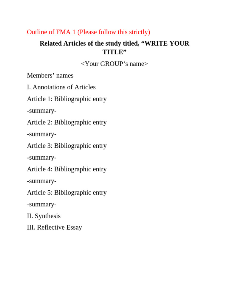 Outline of FMA 1 | PDF | Language Arts & Discipline | Science & Mathematics