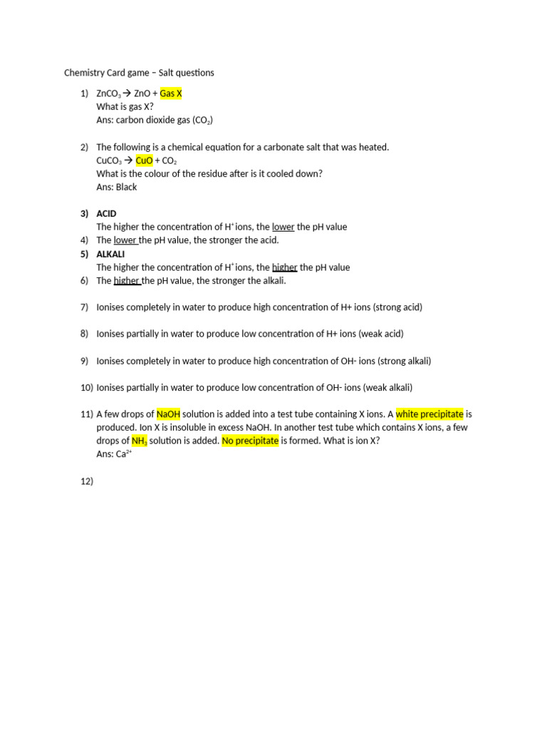 Chemistry Card Game | PDF | Art